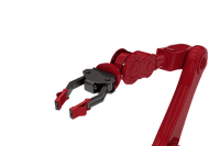Advanced Red Robotic Arm on Transparent Background, Technology Concept ...