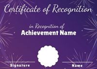 Vibrant Certificate of Recognition Template with Fireworks for Awards ...