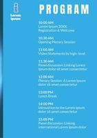 Branded Corporate Event Schedule Template with Blue Theme - Download ...