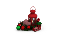 Red Christmas Decorations on Transparent Background Isolated - Download ...