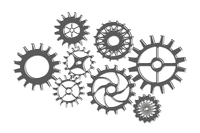 Digital PNG Illustration of Gray Cogs on Transparent Background ...