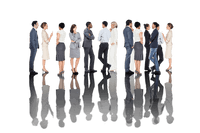 Transparent Business People Group Reflection Lineup Project - Download ...