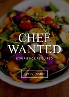 Chef Wanted Poster Over Vibrant Salad Bowl Seeking Experienced Cook ...