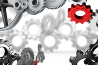 Interlocked Cogs and Gears isolated on Transparent Background for ...