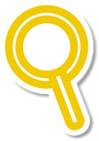 Yellow Magnifying Glass Vector on Transparent Background - Download ...
