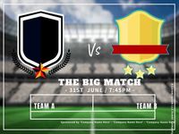 Dynamic Sports Event Poster with Stadium Background and Team Crests - Download Free Template ...