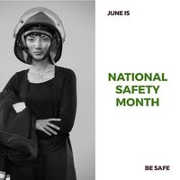 National Safety Month Campaign with Woman in Safety Helmet - Download ...