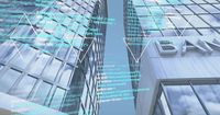 Innovative Financial Technology Overlapping Modern Office Buildings ...