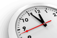 White Analog Clock with Red Seconds Hand on Transparent Background ...