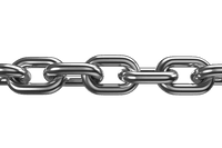 Shiny Silver Chain Link Close-Up on Transparent Background - Download ...