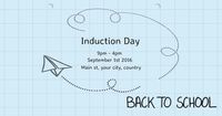 Induction Day School Party Invitation with Paper Airplane Design ...