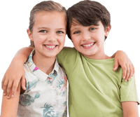 Happy Siblings Smiling in Casual Clothes with Transparent Background ...