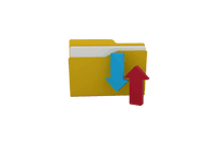 Transparent Folder Icon with Red and Blue Arrows Symbolizing Data ...