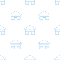 Blue Pattern of Cabin Symbols on Transparent Background, Modern ...