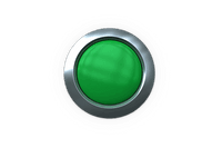 Digital Green Button with Silver Frame on Transparent Background ...