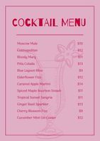 Elegant Cocktail Menu with Stylish Motif Design - Download Free ...