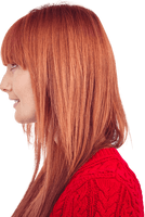 Side Profile of Woman with Long Red Hair Transparent Background ...