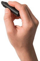 Transparent Hand Holding Black Crayon with Fingertip Detail - Download ...