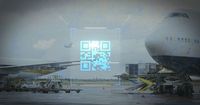 Digital QR Code Overlaid on Aircraft Scene at Airport - Download Free ...
