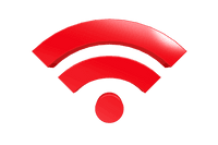 Red Wifi Icon on Transparent Background Symbol for Connectivity ...