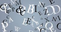 Floating Letter Chaos on Grey Background for Educational Themes ...