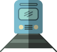 Blue Train Vector on Transparent Background for Travel and Transport ...