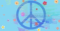 Peace Symbol with Flowers and Data Overlay for International Politics ...
