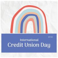 Colorful International Credit Union Day Celebration Banner from Pikwizard