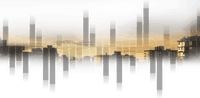 Transparent Digital Art of Cityscape with Vertically Distorted ...