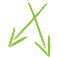 Vector Illustration of Crossed Green Arrows on Transparent Background ...