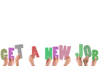 Transparent Hands Holding Colorful Letters for New Job Message ...