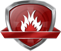 Red Badge with Fire Symbol on Transparent Background - Download Free ...