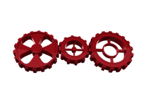 Red Cogs Digital Vector on Transparent Background for Industry workflow ...