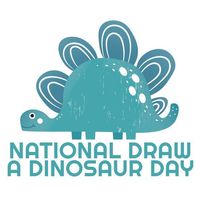 National Draw a Dinosaur Day Colorful Cartoon Illustration - Download ...