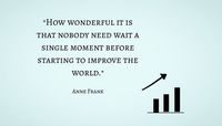 Inspirational Anne Frank Quote with Ascending Bar Graph from Pikwizard