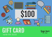 Educational Gift Card Design with School and Hobby Icons - Download ...
