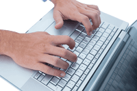 Transparent Hands Typing on Laptop Keyboard Top View - Download Free ...