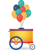 Colorful Balloon Cart on Transparent Background - Download Free PNG ...