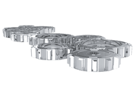 Digital Transparent PNG Illustration of Silver Cogs for Industry and ...