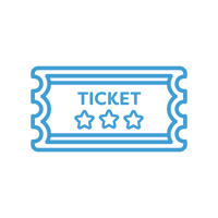 Blue Ticket Design with Stars on Transparent Background - Download Free ...