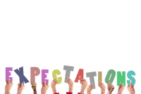 Hands Holding Word Expectations on Transparent Background Powerful ...