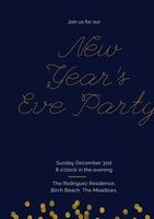 Elegant Gold Script New Year's Eve Party Invitation - Download Free ...