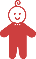 Red Baby Icon Illustration on Transparent Background for Childhood ...
