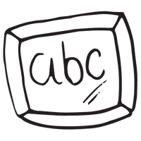 Transparent Outline of ABC on Chalkboard Slate Teaching Aid - Download ...