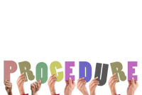 Hands Holding Procedure Text on Transparent Background Illustration ...