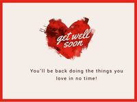 Creative Get Well Soon Card with Red Heart and Message - Download Free ...