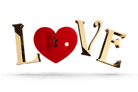 Transparent Love Text with Heart and Key Symbol - Download Free PNG ...