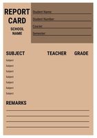 Blank Report Card Template for Students with Subject Lists and Sections ...