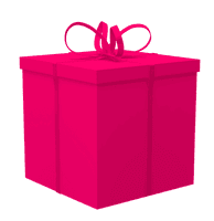 Bright Pink Gift Box on Transparent Background with Ribbon - Download ...