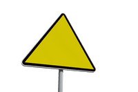 Blank Yellow Triangle Signpost on Transparent Background - Download ...